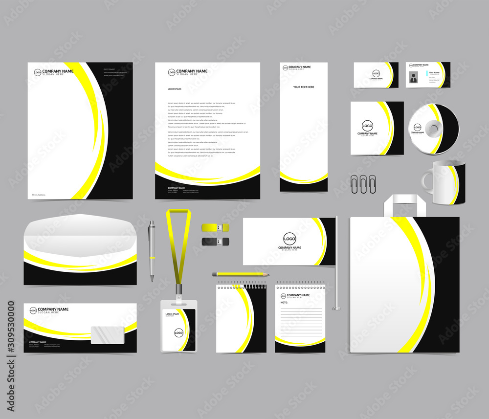 Corporate identity set branding template design kit. editable brand ...