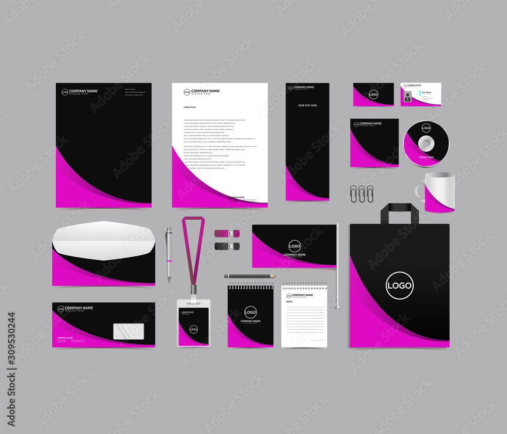 Corporate identity set branding template design kit. editable brand ...