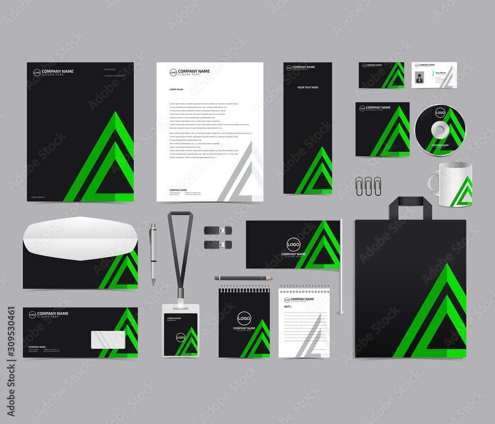 Corporate identity set branding template design kit. editable brand ...