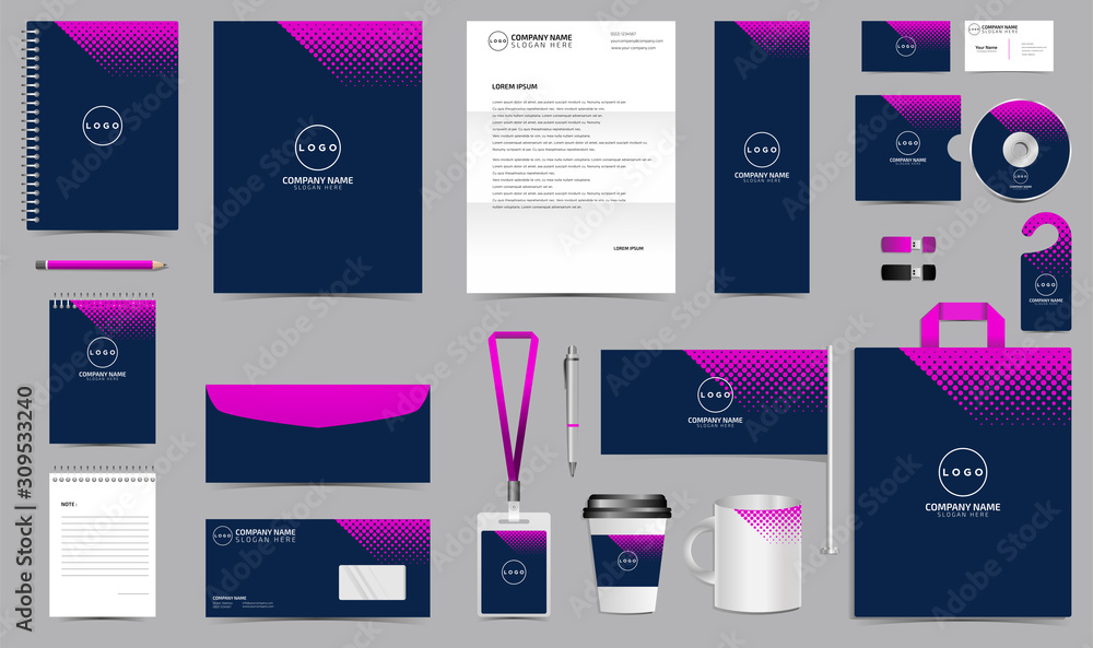 Corporate identity set branding template design kit. editable brand ...