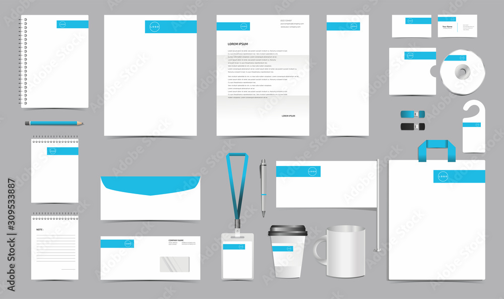 Corporate identity set branding template design kit. editable brand ...