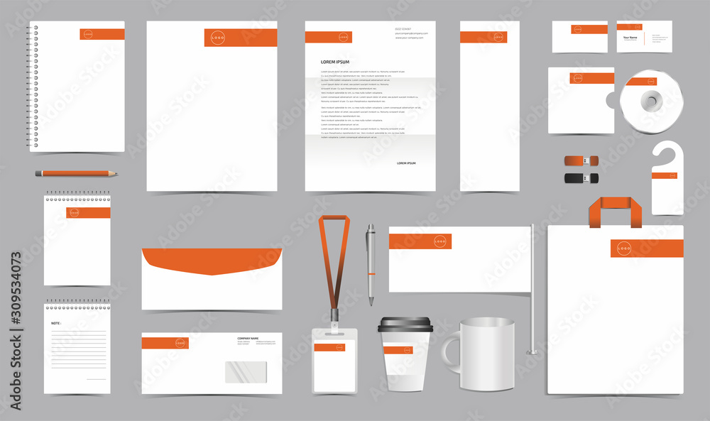 Corporate identity set branding template design kit. editable brand ...