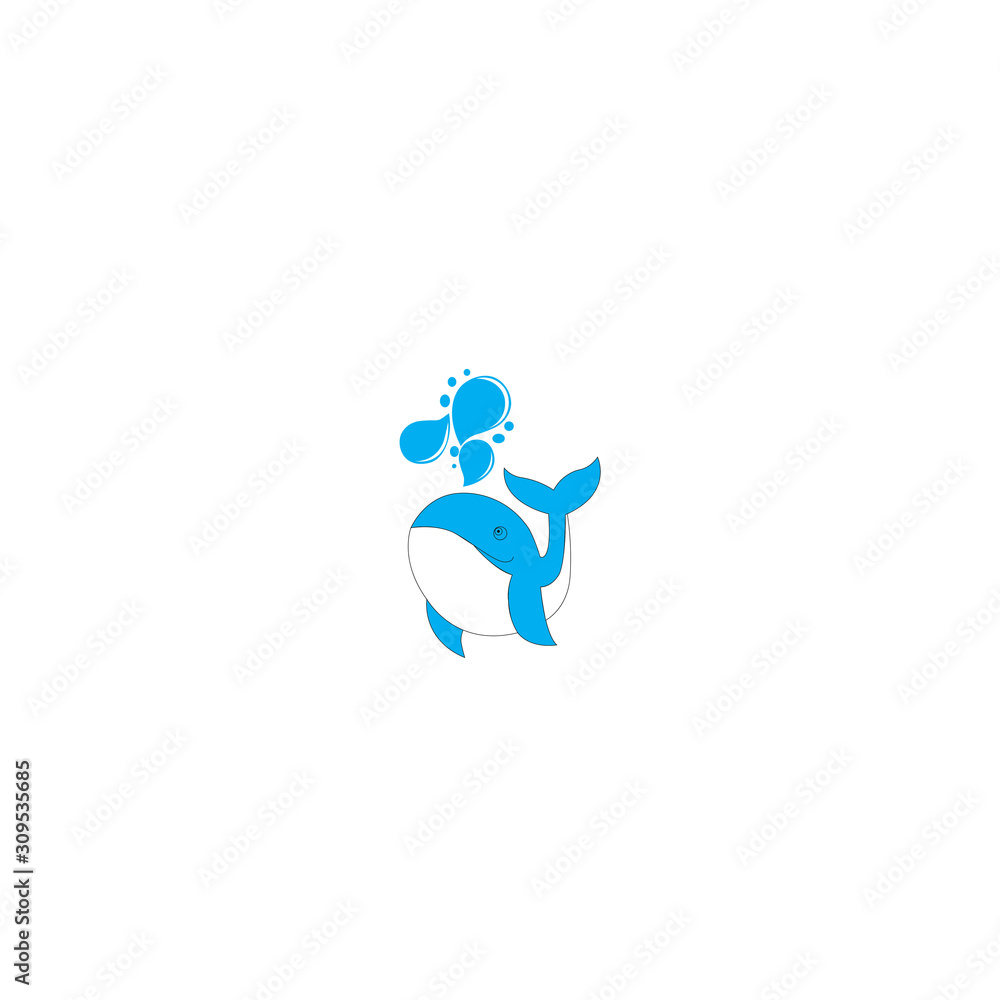 whale fish logo and symbol Stock Vector | Adobe Stock