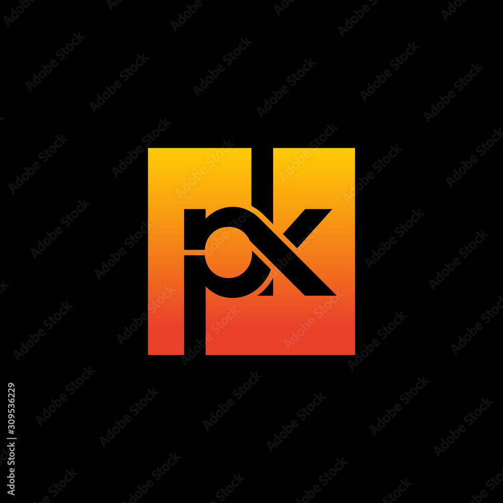 PK logo. Company logo. Monogram design. Letters P and K. Stock Vector ...