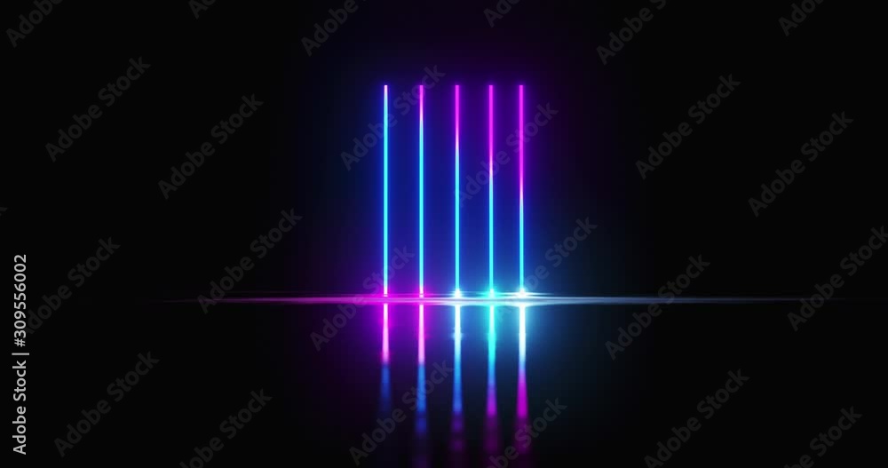 ultraviolet spectrum, blue violet neon lights, laser show, night club ...