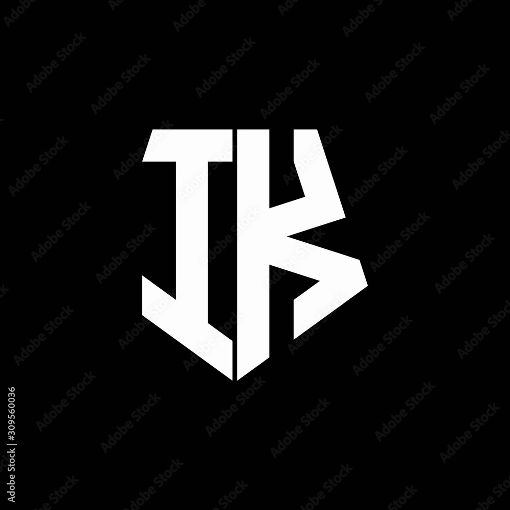 IK logo monogram with pentagon shape style design template Stock Vector ...