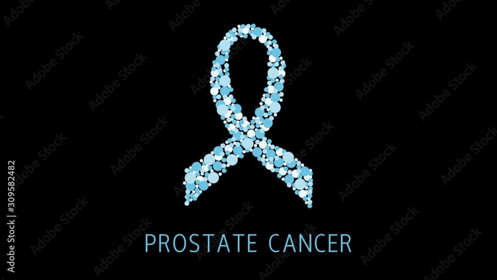 Prostate cancer solidarity animation with alpha channel. Seamless loop ...