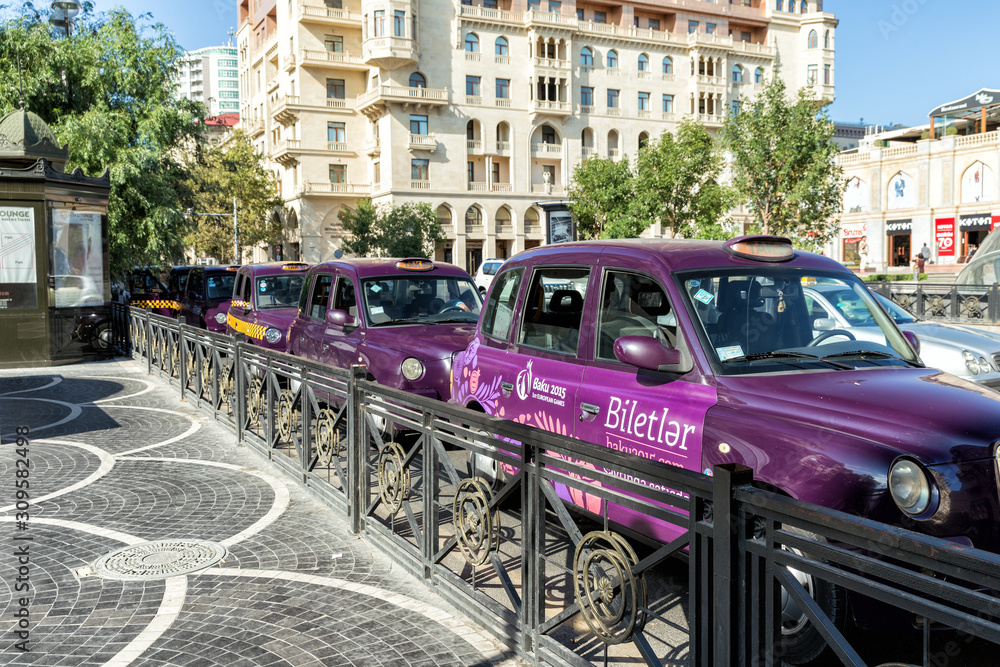 Purple Taxi Cab