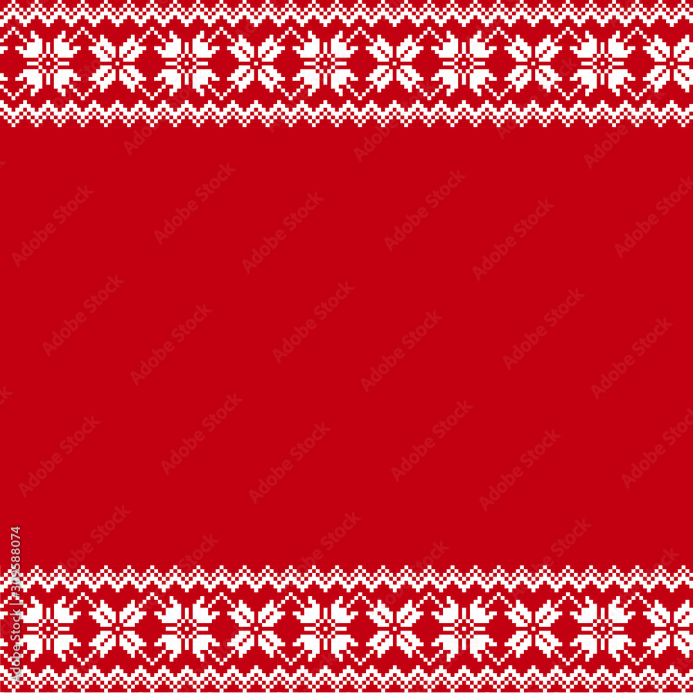 Christmas Fair Isle Floral Seamless Border - This is a fair isle floral ...