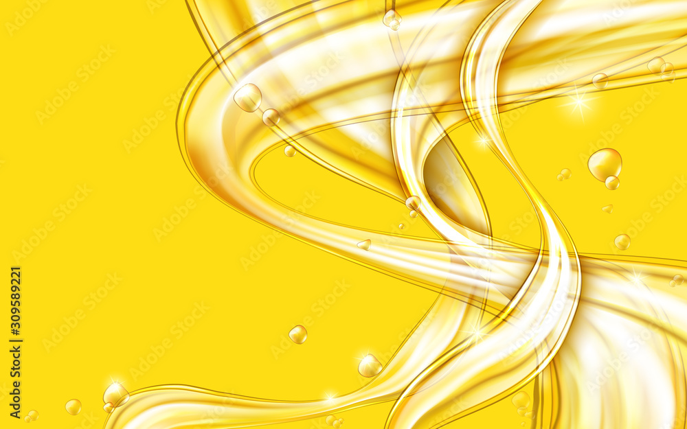Yellow golden flowing liquid vector abstract background Stock Vector ...