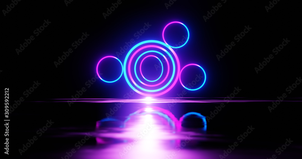 ultraviolet spectrum, blue violet neon lights, laser show, night club ...