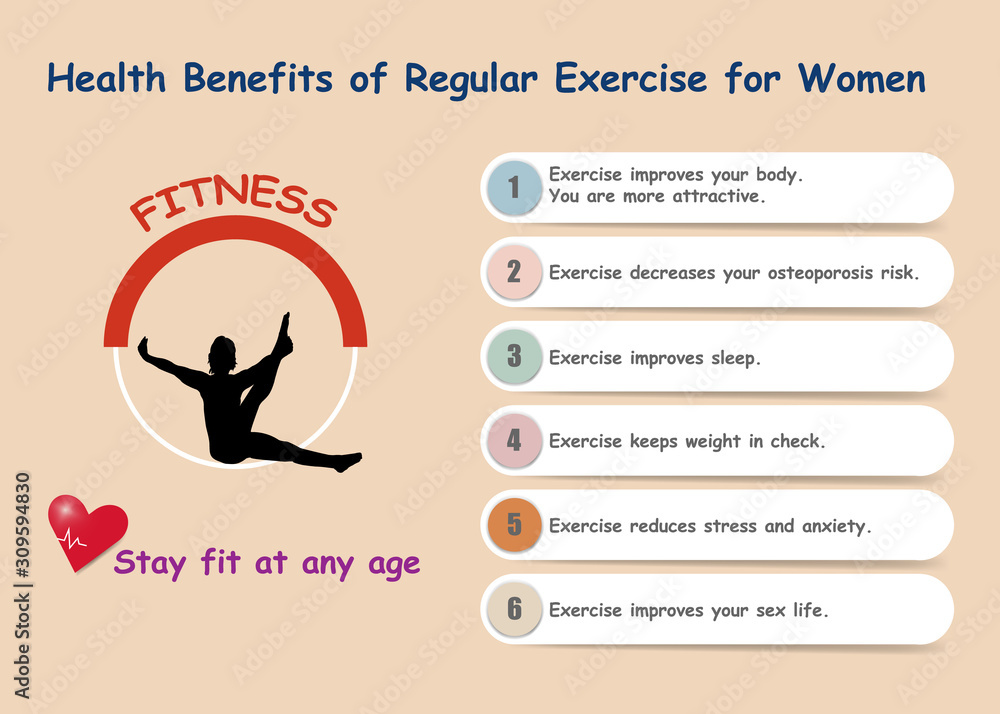 Health benefits of regular exercise for women presentation showing ...