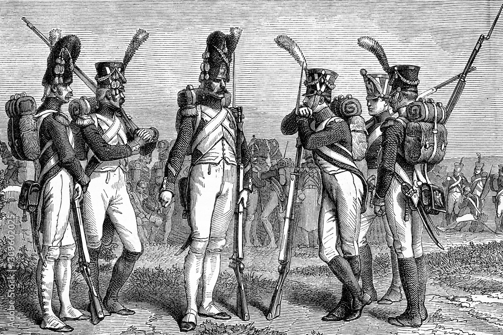 Uniforms of Imperial Guard: Hunter, rifleman, grenadier, shooter, cadet ...