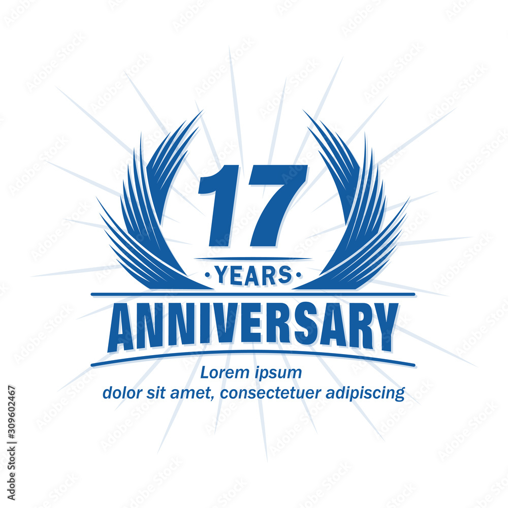 17 years logo design template. 17th anniversary vector and illustration ...