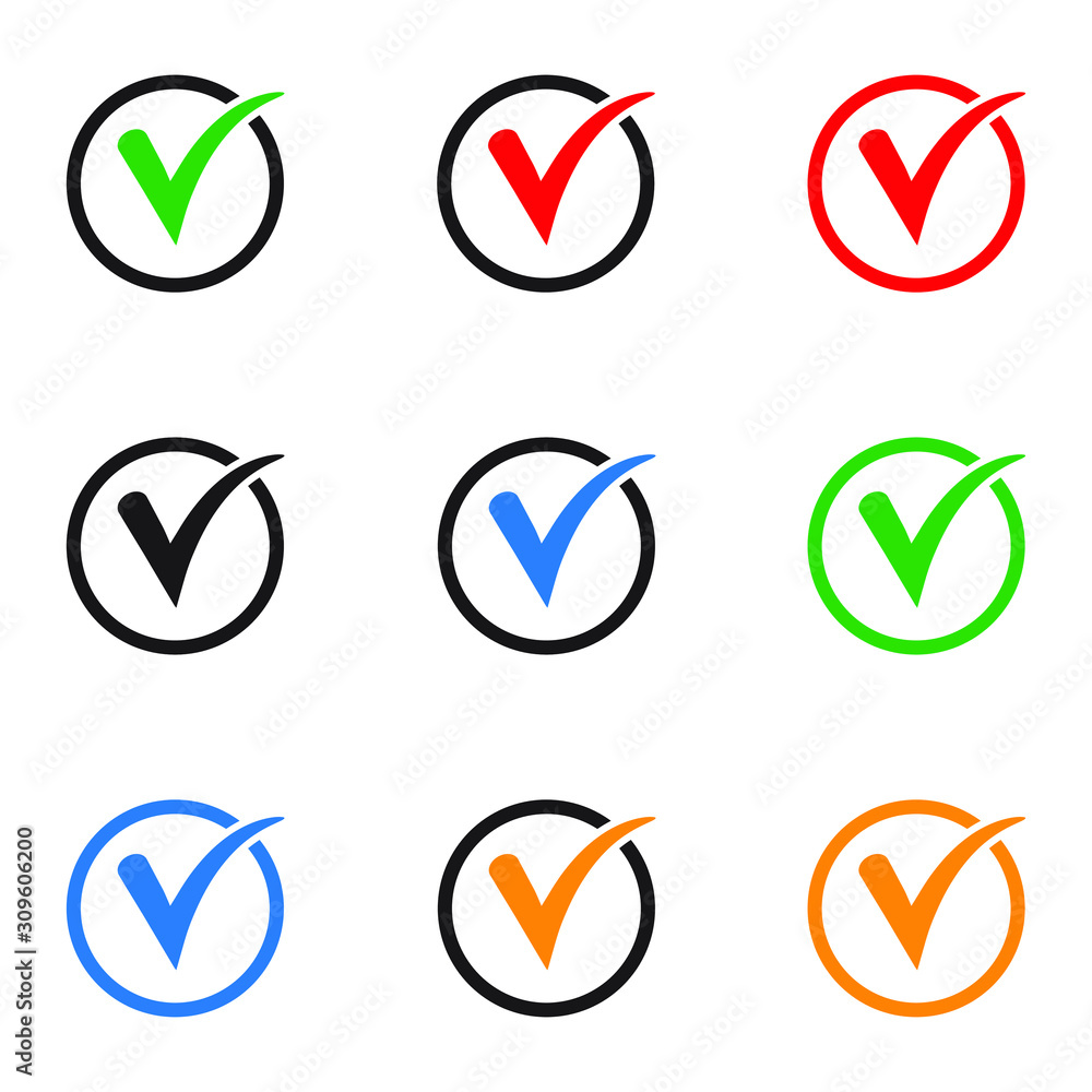 Tick icon. Check mark, verify icon, vector symbol. Stock Vector | Adobe ...