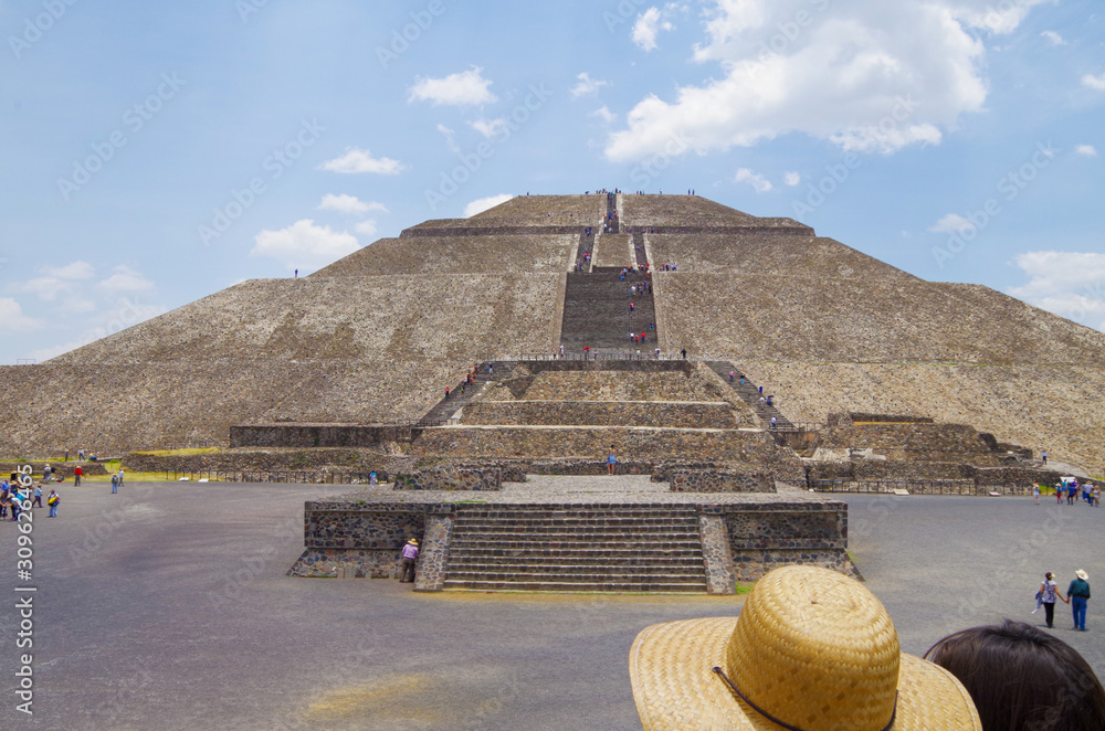 Popular tourist landmark destination ancient Aztec city ruins of the ...