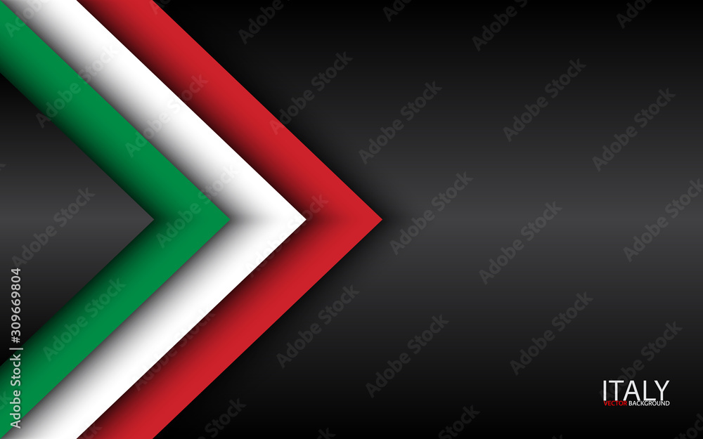 Modern vector overlayed arrows with Italian colors and grey free space ...