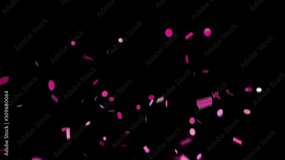 Party explosion confetti on black background. 4k 3d render animation of ...
