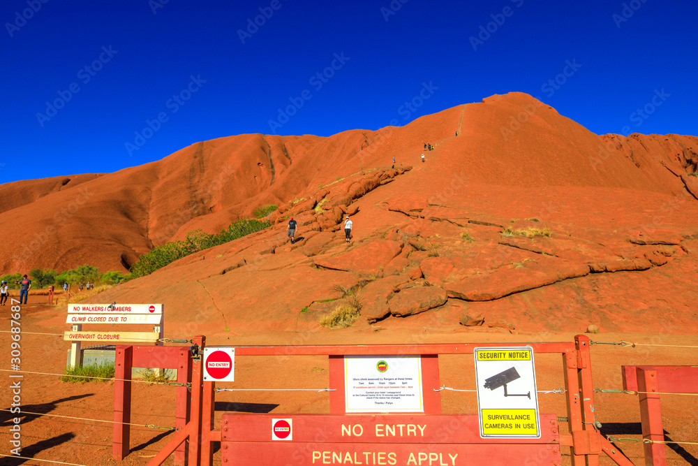 Uluru, Northern Territory, Australia - Aug 23, 2019: closed path for ...