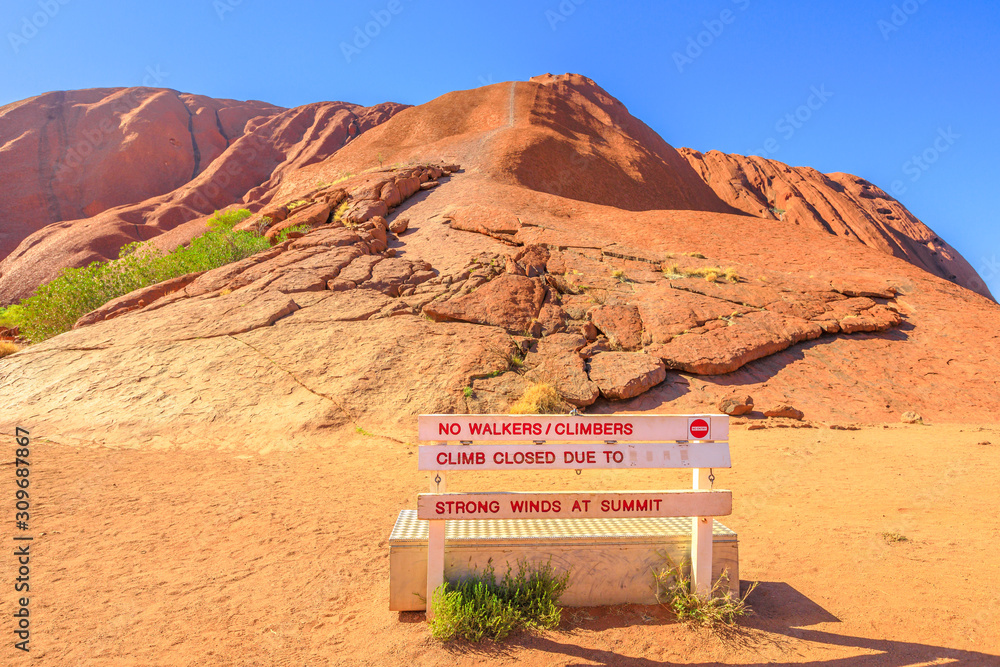 Uluru, Northern Territory, Australia - Aug 26, 2019: closed path for ...