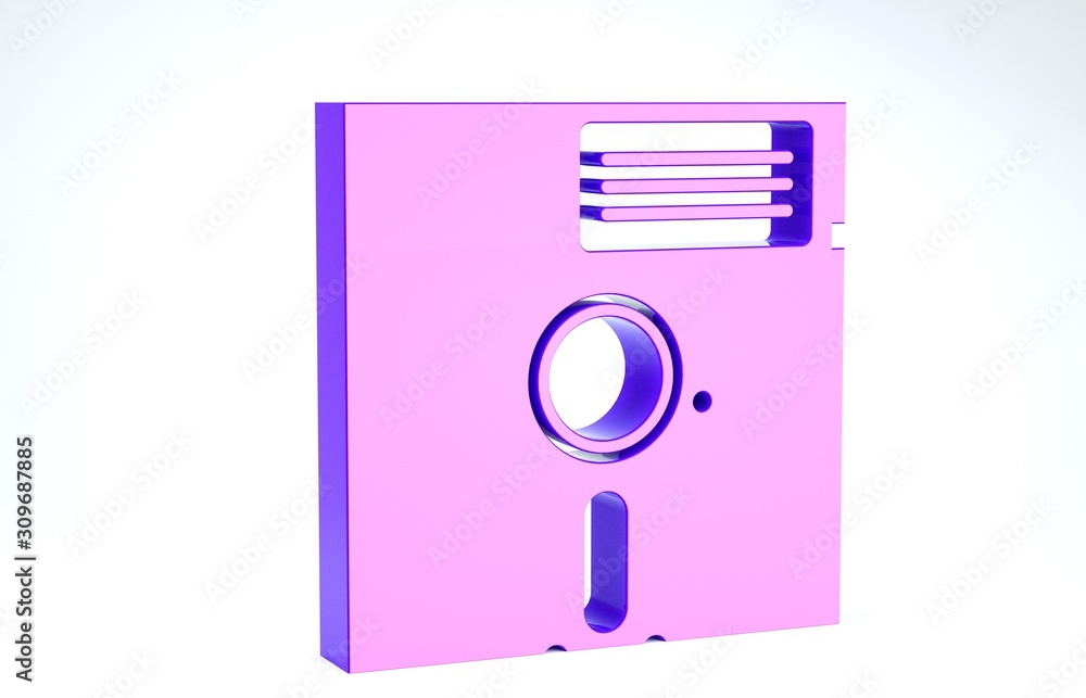 Purple Floppy disk in the 5.25-inch icon isolated on white background ...