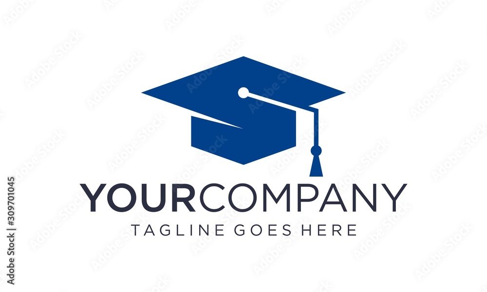 Creative graduation cap logo design concept on white background Stock ...