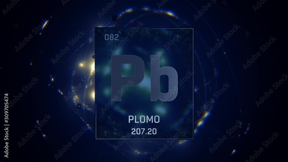 Lead as Element 82 of the Periodic Table. Seamlessly looping 3D ...