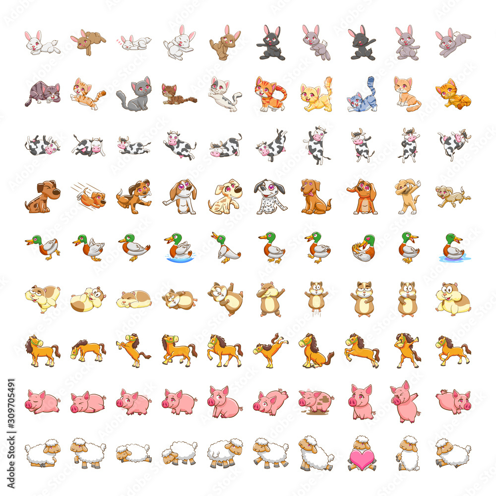 Pet vector set collection graphic clipart design Stock Vector | Adobe Stock