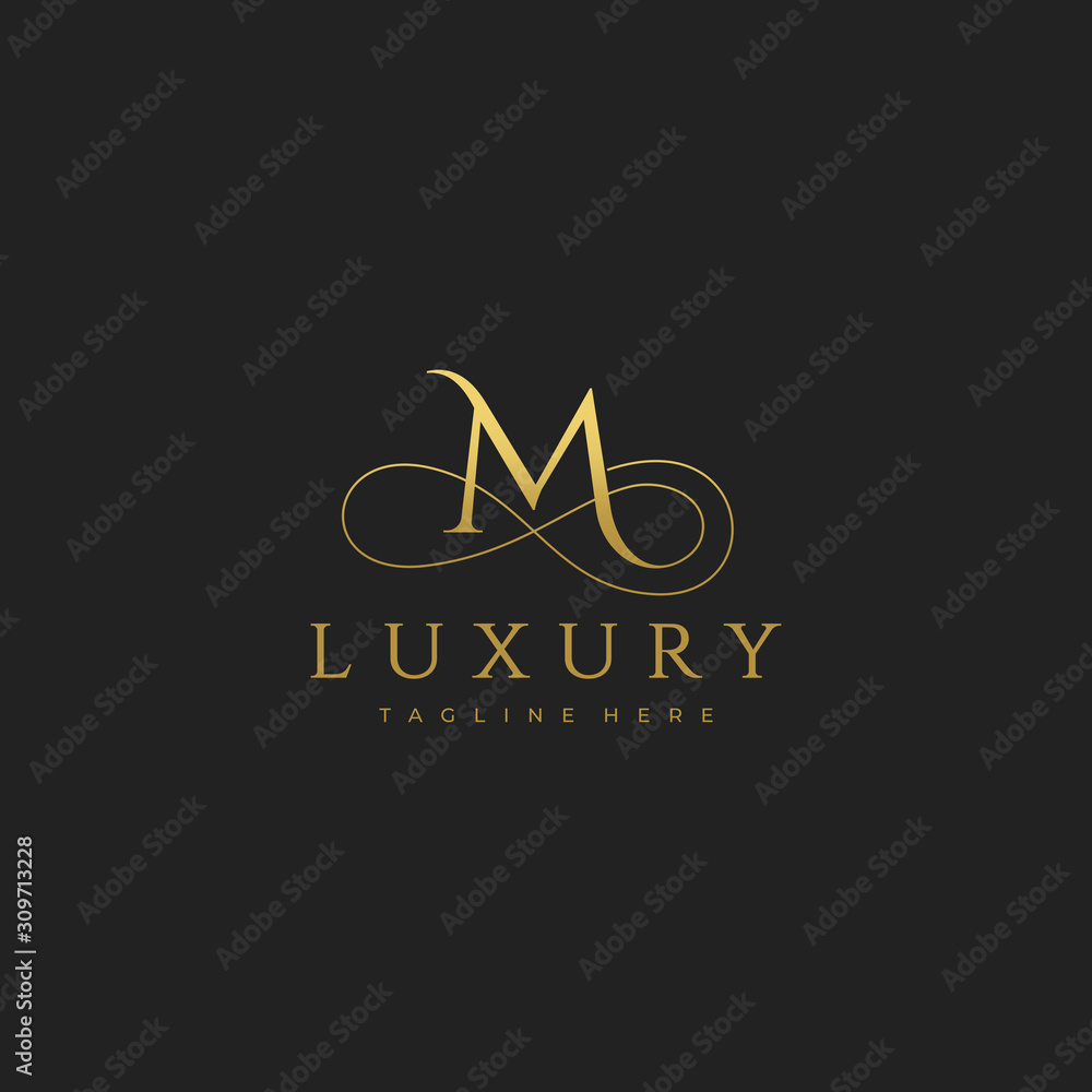 M Luxury Letter Logo Design Vector Stock Vector | Adobe Stock
