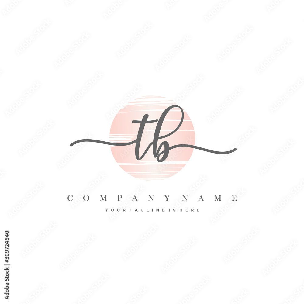 TB Initial Letter handwriting logo hand drawn template vector. Stock ...