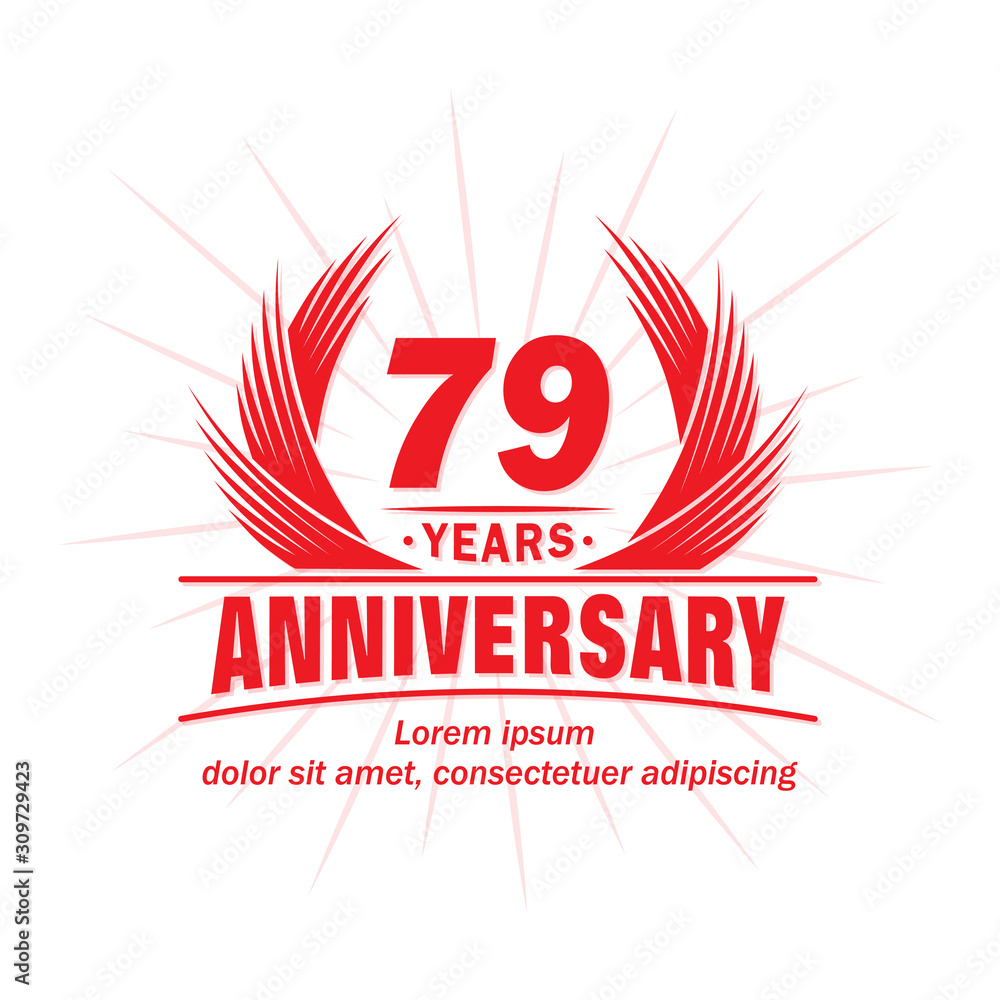 79 years logo design template. 79th anniversary vector and illustration ...