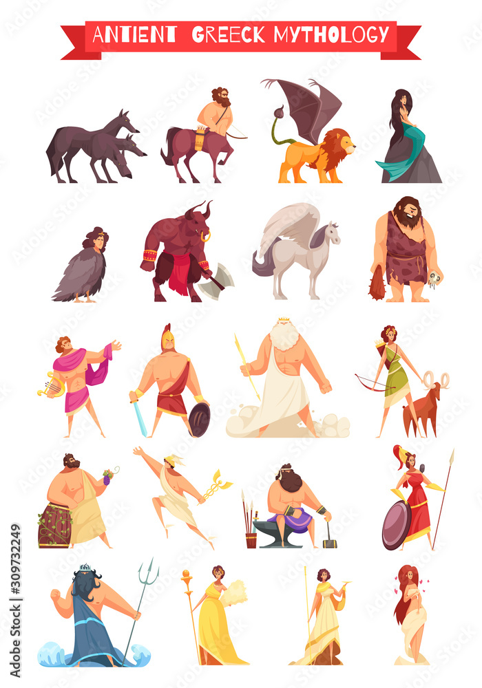 Poster Greek Gods Mythical Creatures Set – Tableau | Europosters