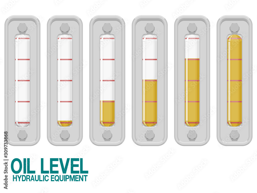 Isolated oil level on white background.This hydraulic equipment is used ...