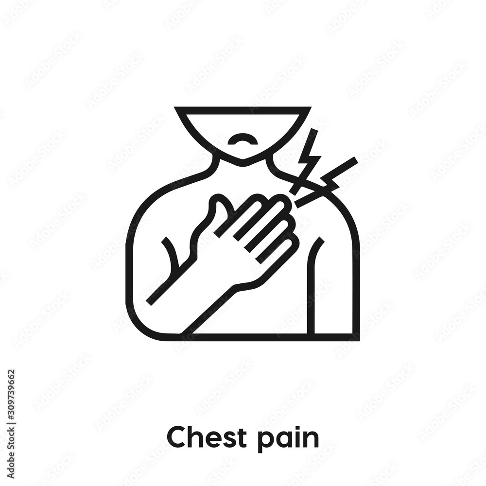 chest pain icon vector. Heartbrake icon vector symbol illustration ...