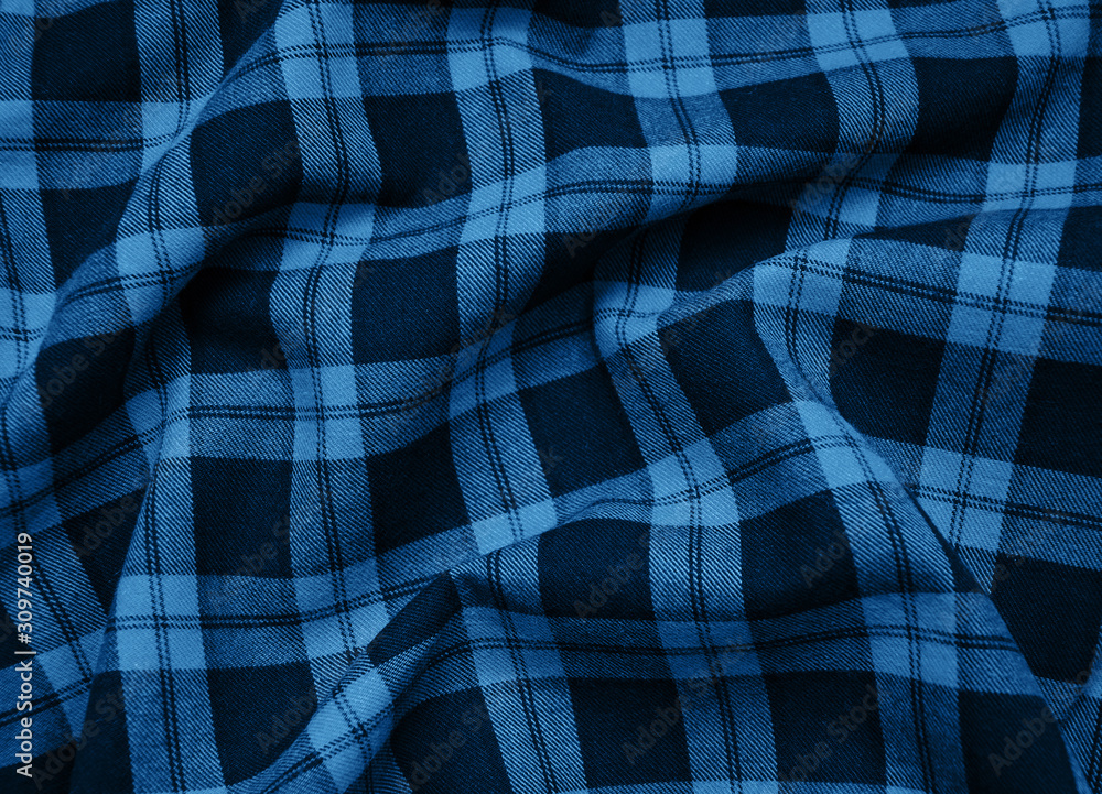texture checkered fabric toned classic blue color Stock Photo | Adobe Stock