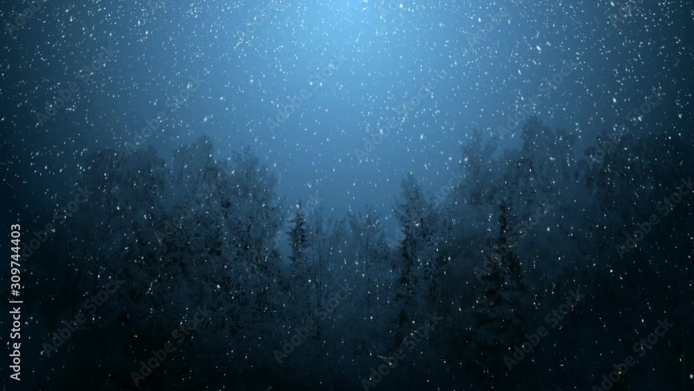 Dark Winter Night Background Loop Stock Video | Adobe Stock