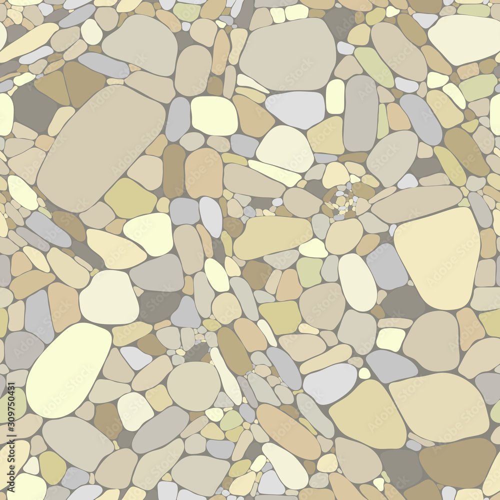 vector seamless texture of sea beach pebbles Stock Vector | Adobe Stock