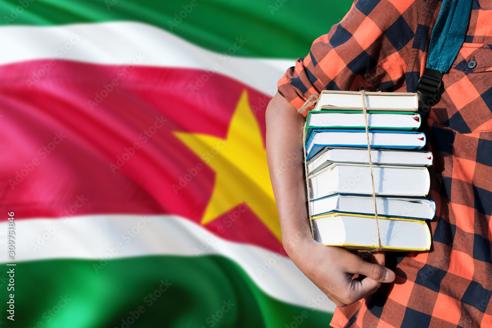Suriname national education concept. Close up of teenage student ...