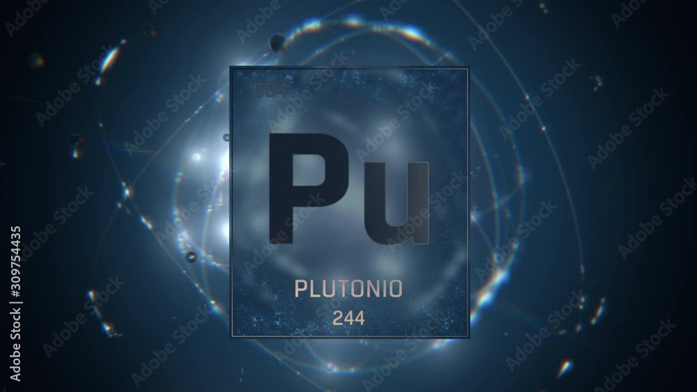 Plutonium as Element 94 of the Periodic Table. Seamlessly looping 3D ...