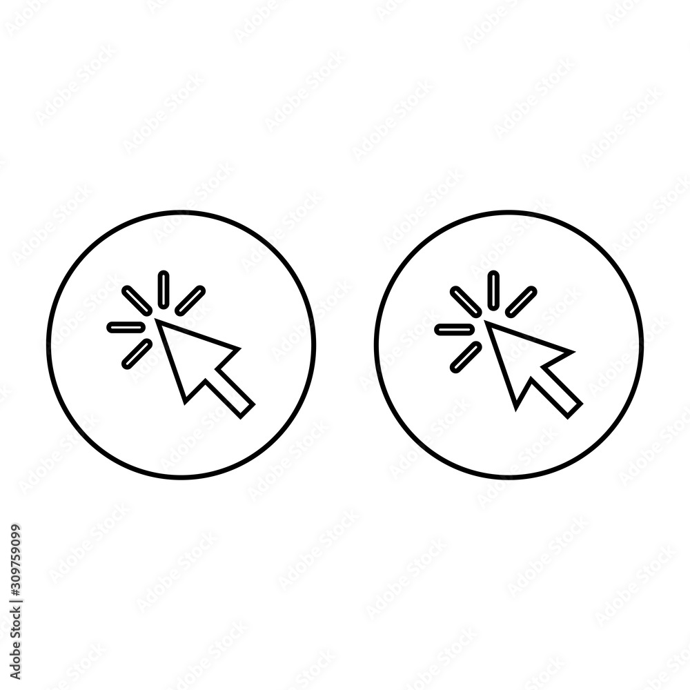 Click arrow icon simple, Cursor icon, Computer mouse click cursor black ...