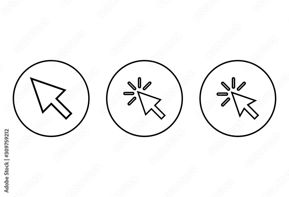 Click arrow icon simple, Cursor icon, Computer mouse click cursor black ...