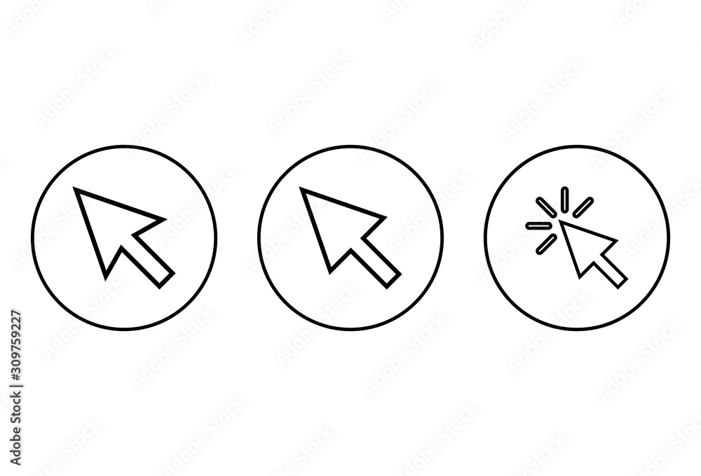 Click arrow icon simple, Cursor icon, Computer mouse click cursor black ...