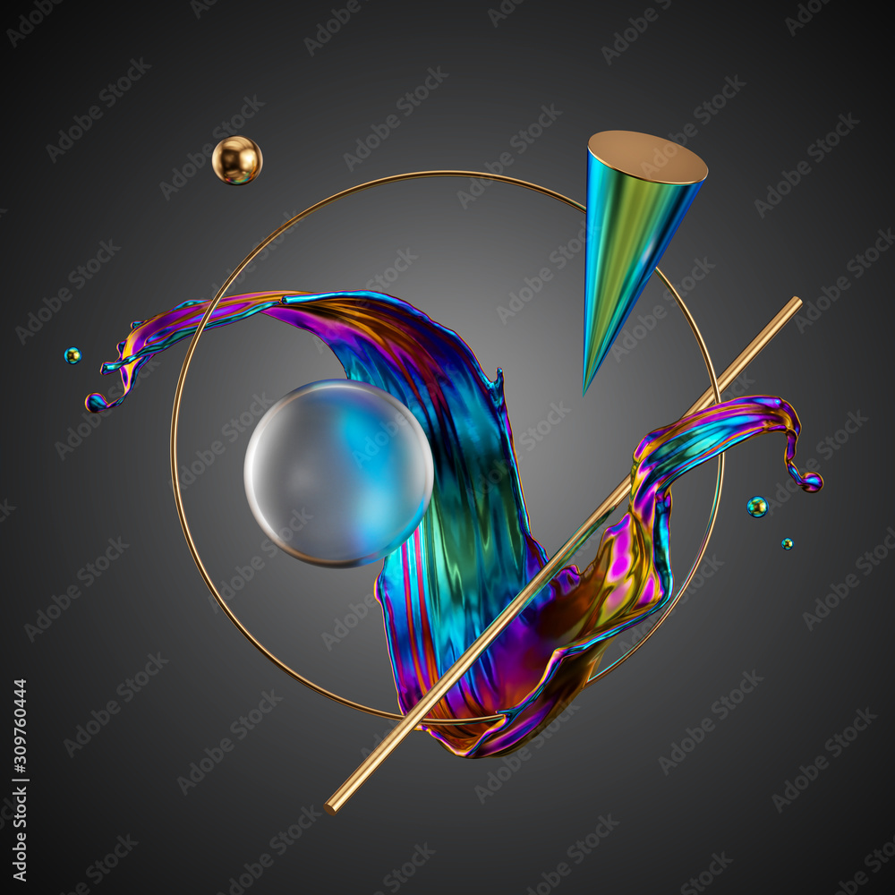 3d render, abstract modern minimal background. Primitive geometric ...