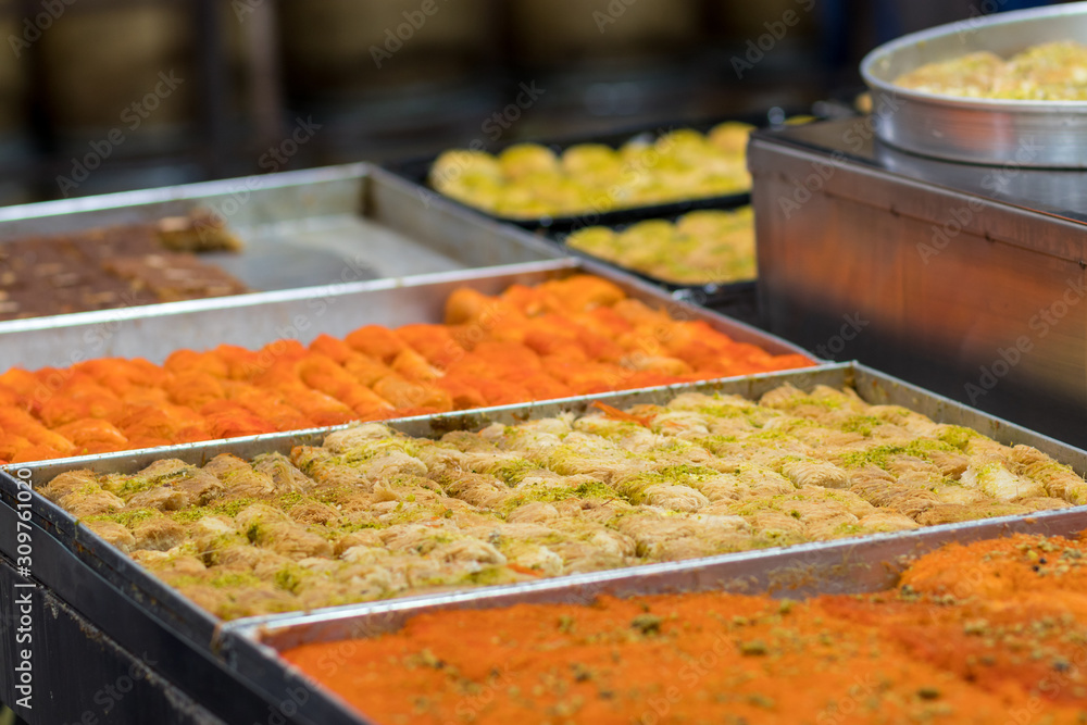 Kanafeh (traditional Middle Eastern dessert. Delicious arabic pastry ...