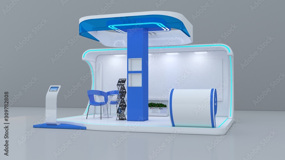 Stand kiosk mock-upstand booth mock-up template 3D rendering - Stock ...