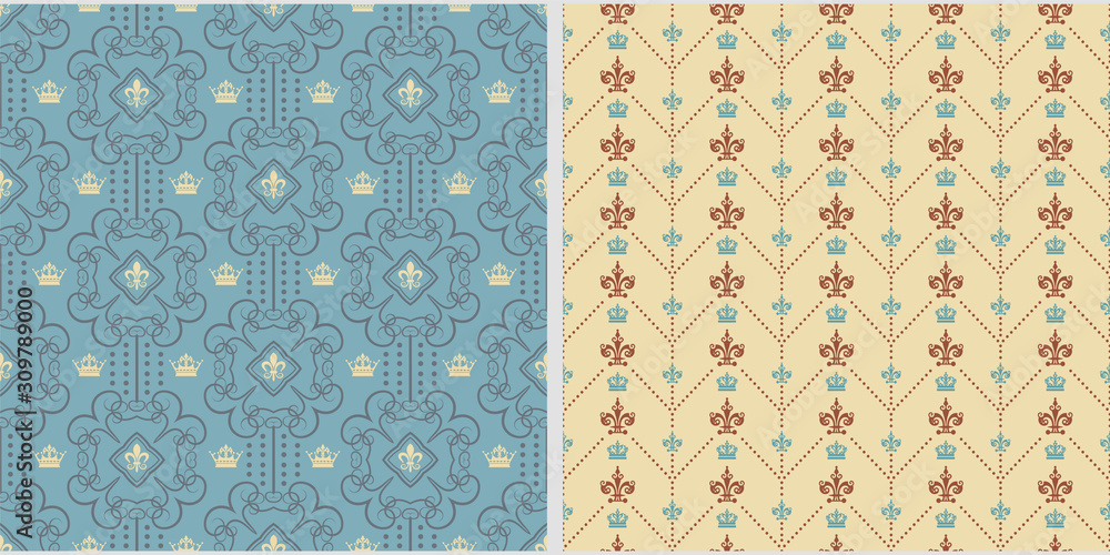 Background patterns. Colors: blue, brown, beige. Background image in ...