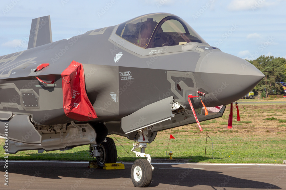 Lockheed Martin F-35 Lightning II fighter jet plane Stock Photo | Adobe ...