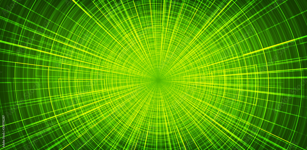 Green Hyperspace speed motion on future Technology background,warp and ...