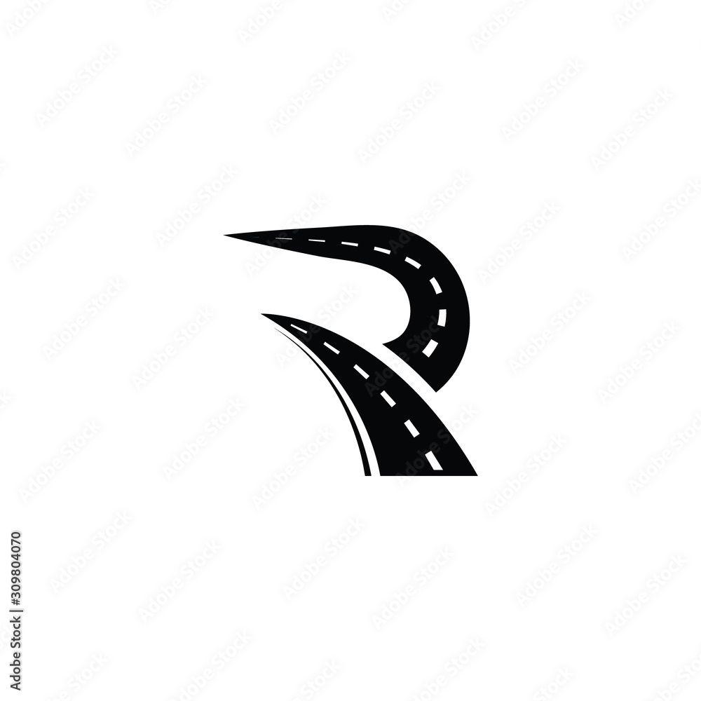 R letter Road logo design template full vector Stock Vector | Adobe Stock