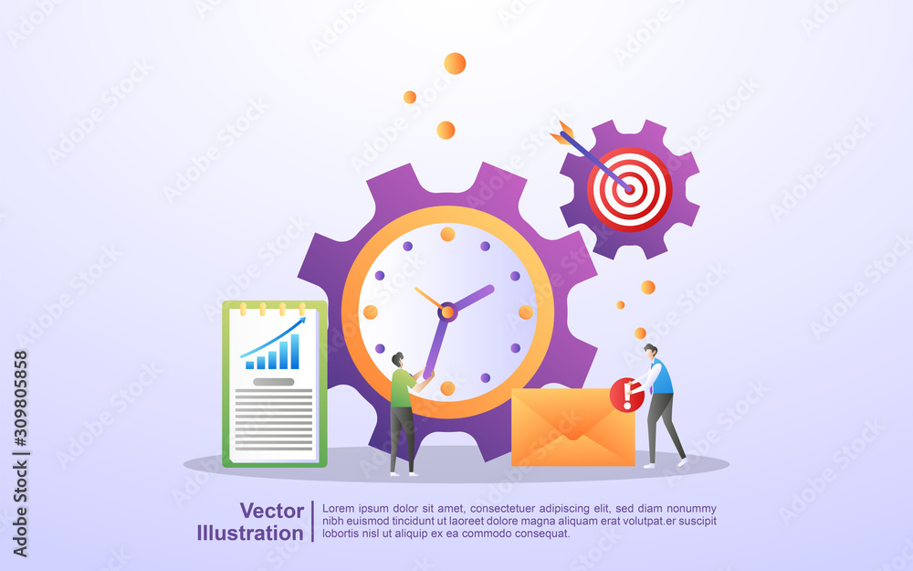 Time management concept. Businessman divides time for personal and ...